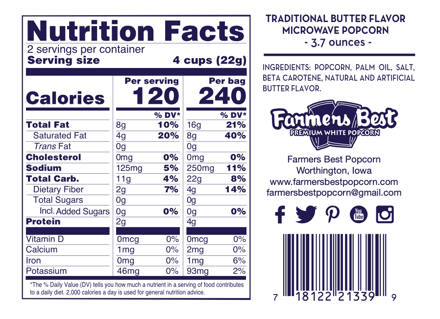 Traditional Butter Microwave Popcorn – Farmers Best Popcorn